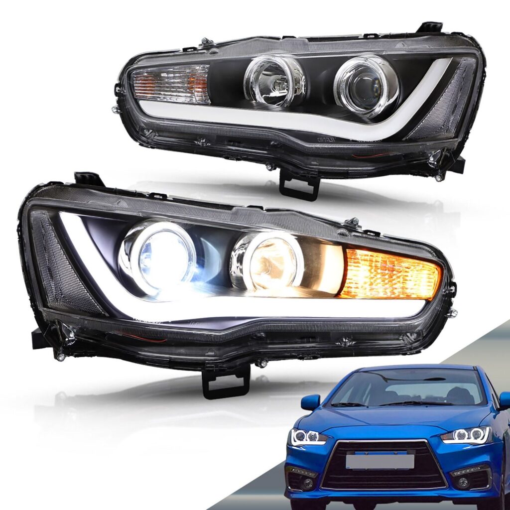 Headlights For Lancer CF CJ EVO X Sedan 2007 - 2018 | VLAND Australia