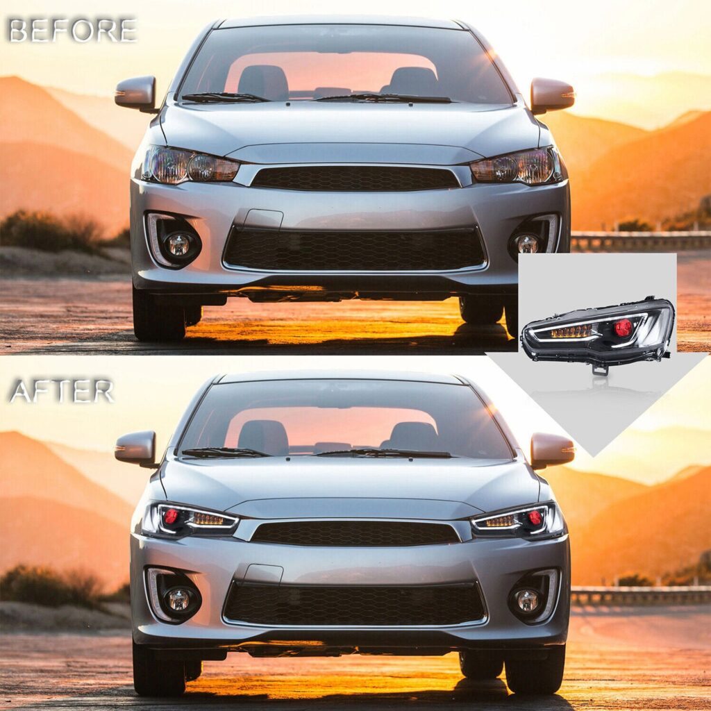 Headlights For Mitsubishi Lancer 2008 - 2017 Pair | VLAND Australia