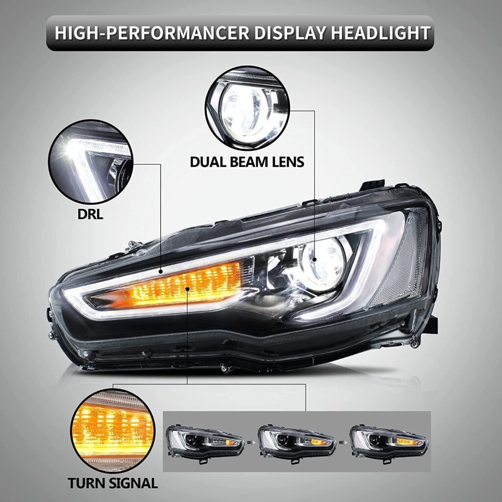 Headlights For Mitsubishi Lancer 2008 - 2017 Pair | VLAND Australia