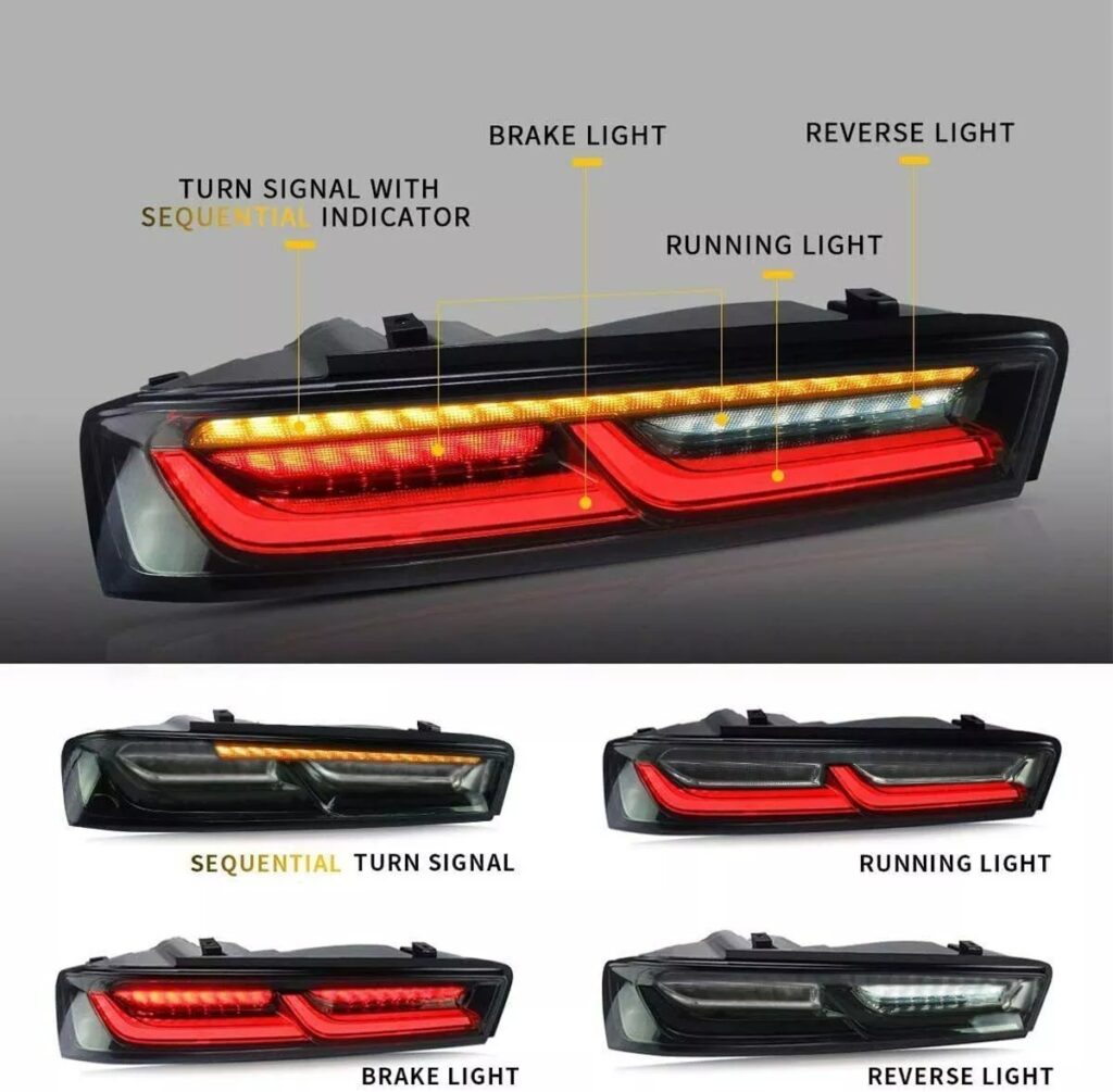 Tail Lights Pair For Chevrolet Chevy Camaro 2016-18 Sequential Turn Signals | VLAND Australia