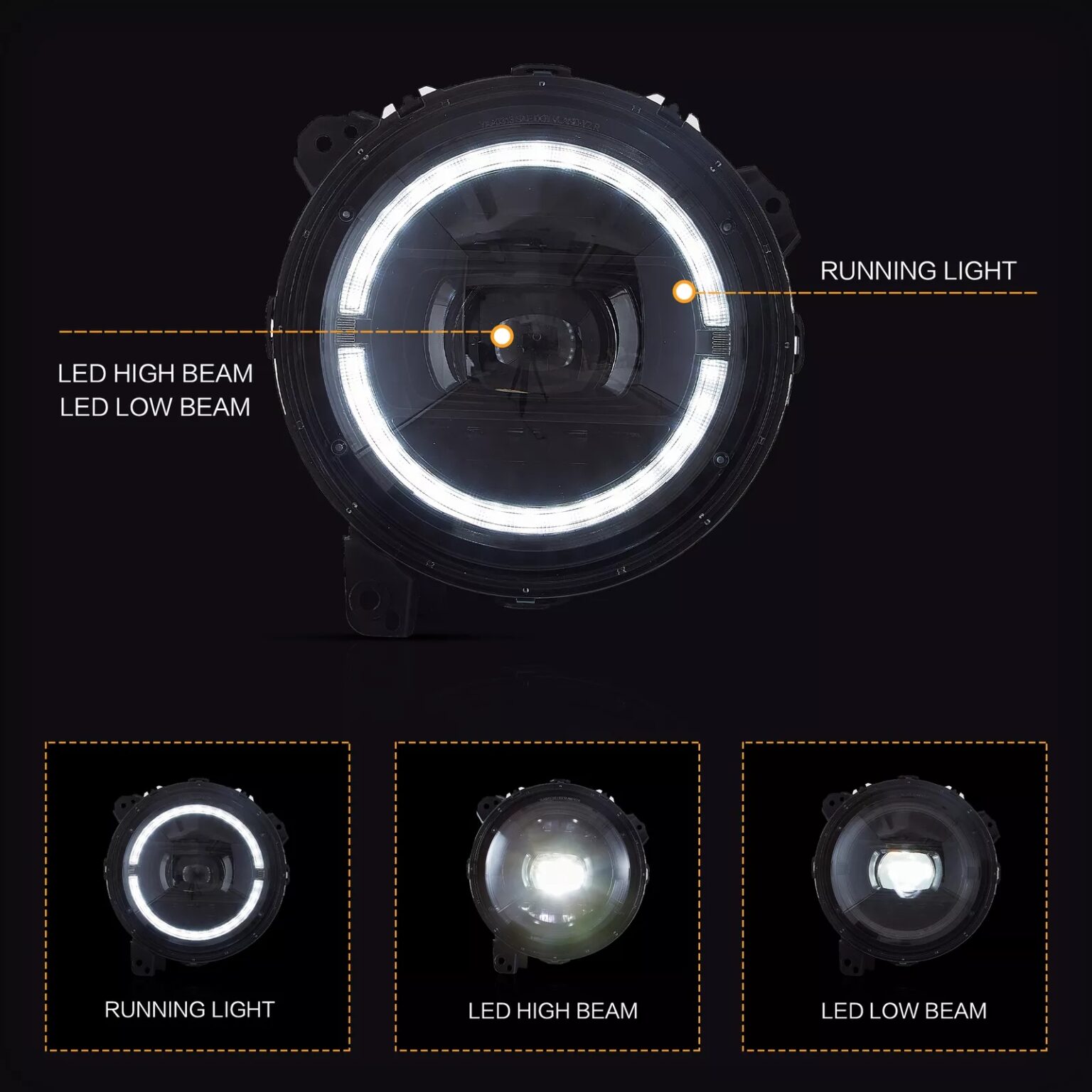 Headlights For 2018-2023 Jeep Wrangler JL JLU JT Rubicon Front Lamp ...