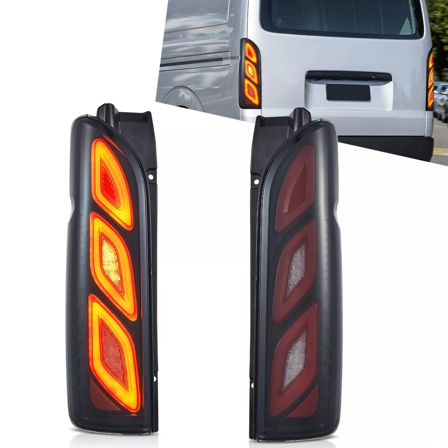Tail Lights Fit 2005 - 2018 Toyota Hiace Pair | VLAND Australia