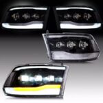 VLAND Clear Headlights Assembly For 2009-2021 Dodge RAM 1500 2500 3500 ...