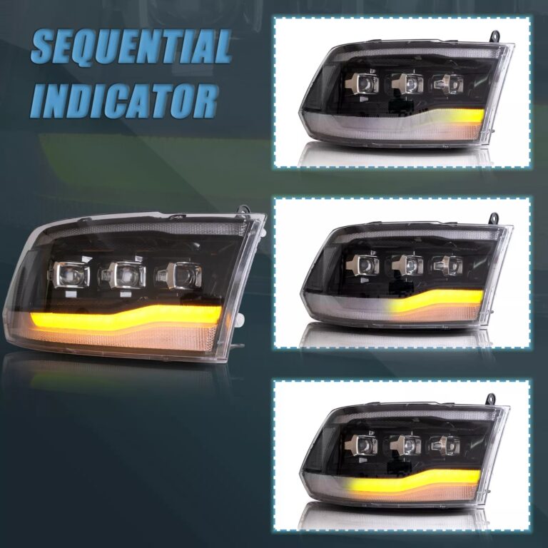 VLAND Clear Headlights Assembly For 2009-2021 Dodge RAM 1500 2500 3500 ...