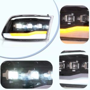 VLAND Clear Headlights Assembly For 2009-2021 Dodge RAM 1500 2500 3500 ...