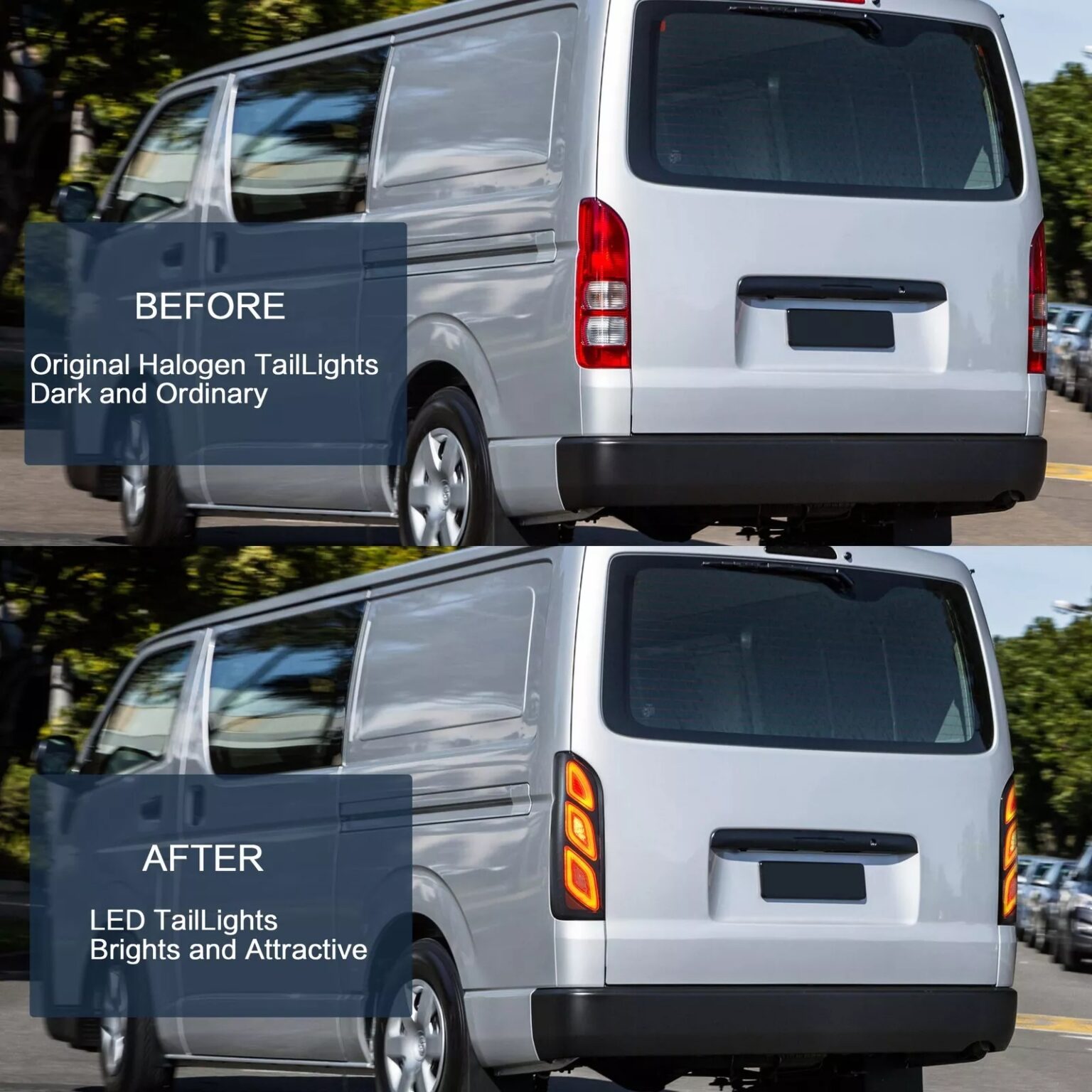 Tail Lights Fit 2005 - 2018 Toyota Hiace Pair | VLAND Australia