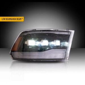 VLAND Clear Headlights Assembly For 2009-2021 Dodge RAM 1500 2500 3500 ...